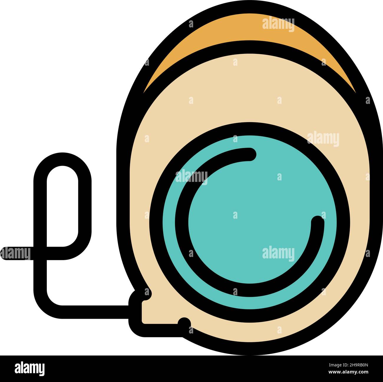 Leather retractable leash icon. Outline leather retractable leash ...