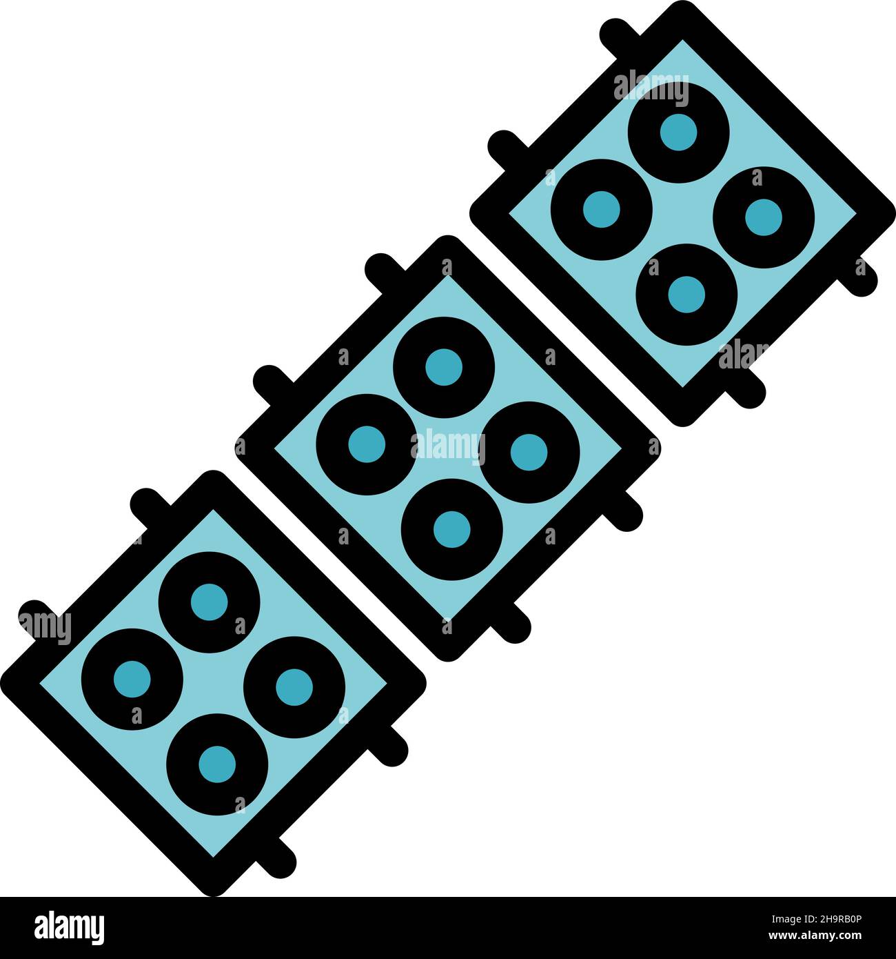 Led strip icon. Outline led strip vector icon color flat isolated Stock ...