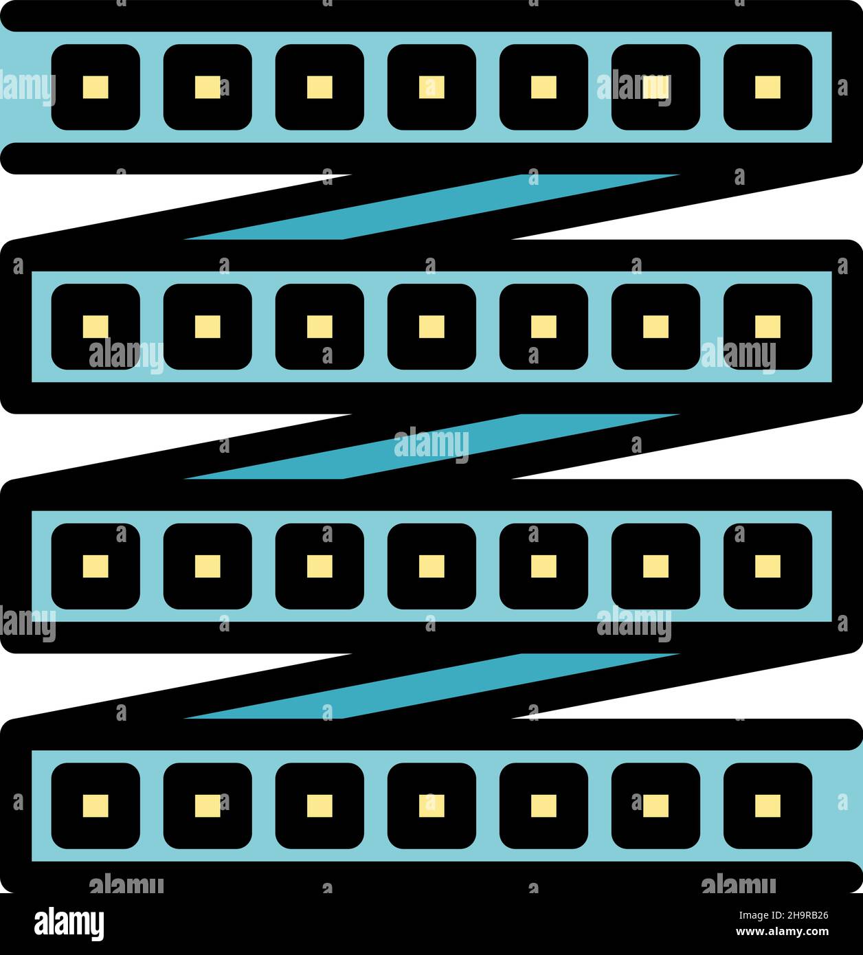 Led strip lights icon. Outline led strip lights vector icon color flat ...