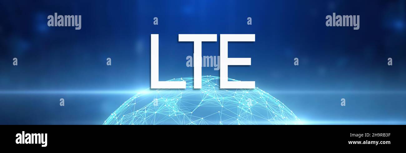 4G LTE network banner background, modern global communication system ...