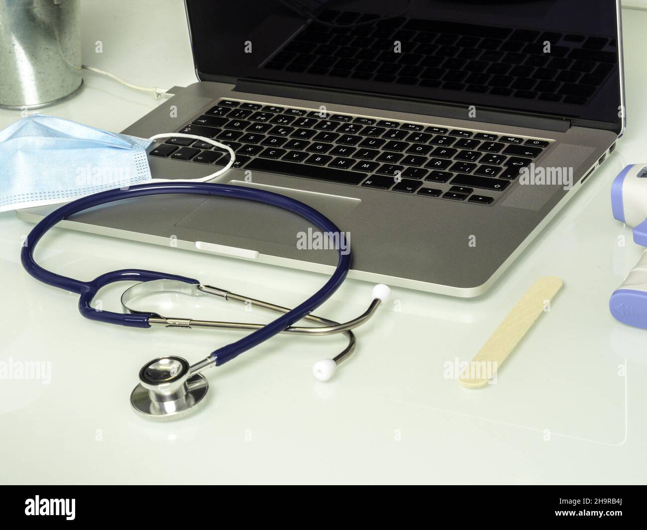 Medical stethoscope with a laptop computer Stock Photo - Alamy