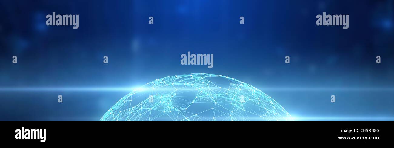 Mobile wireless network banner background. Modern global communication ...