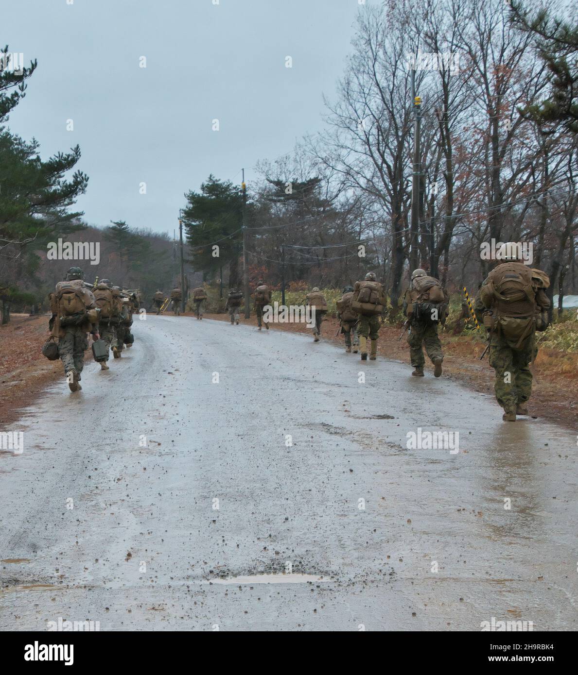 Shikama, Ohira, Taiwa, Japan. 08th Dec, 2021. Member of U.S. Marines ...