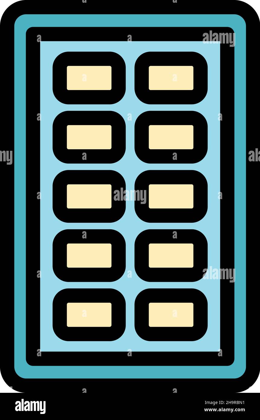 Cocktail ice trays icon. Outline cocktail ice trays vector icon color ...