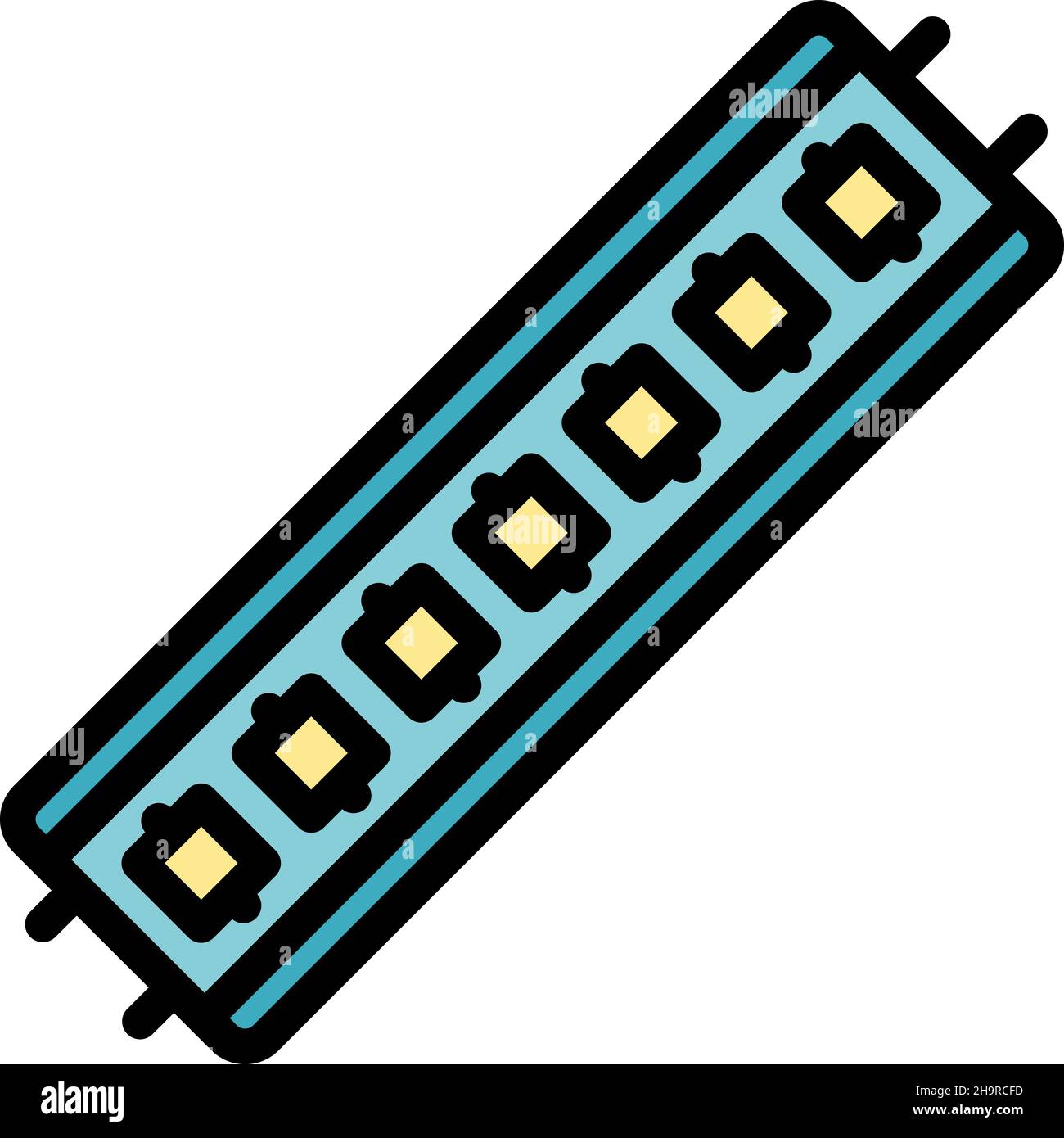 Led strip chip icon. Outline led strip chip vector icon color flat ...