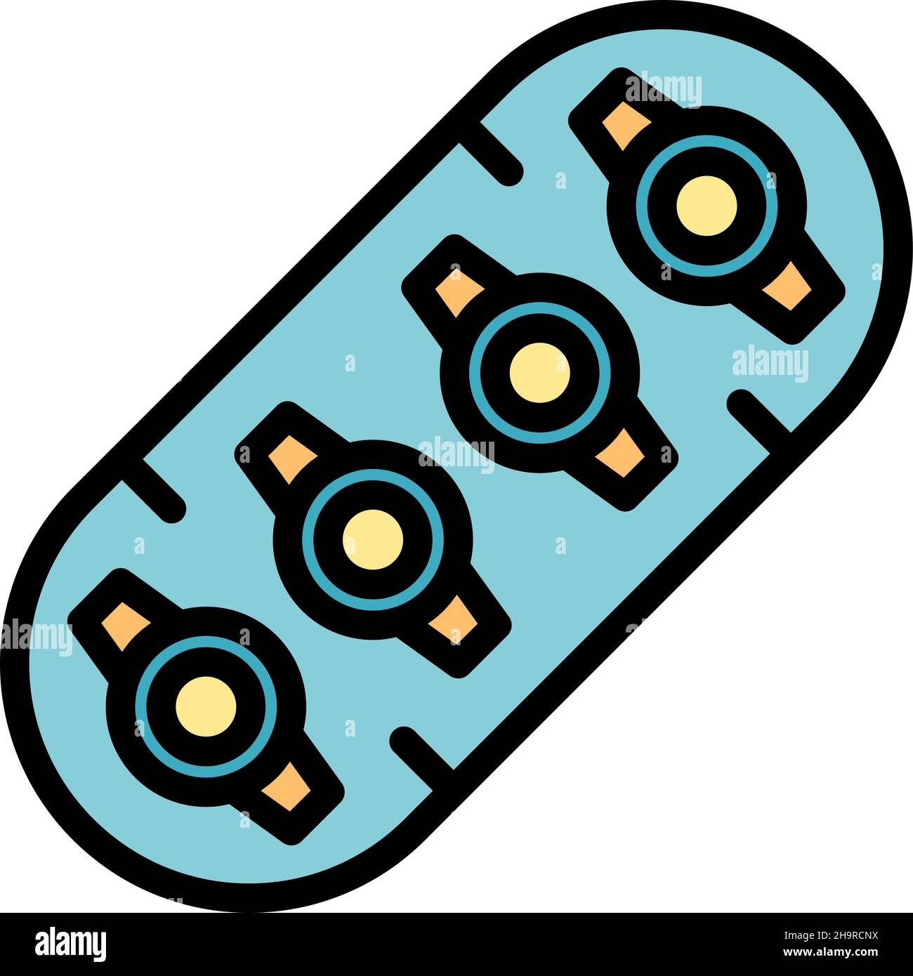 Led strip bulb icon. Outline led strip bulb vector icon color flat ...