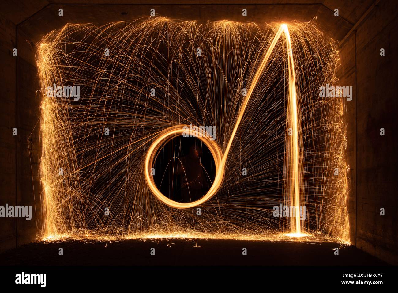 Burning things is flying away at looks like a waterfall of fire Stock ...