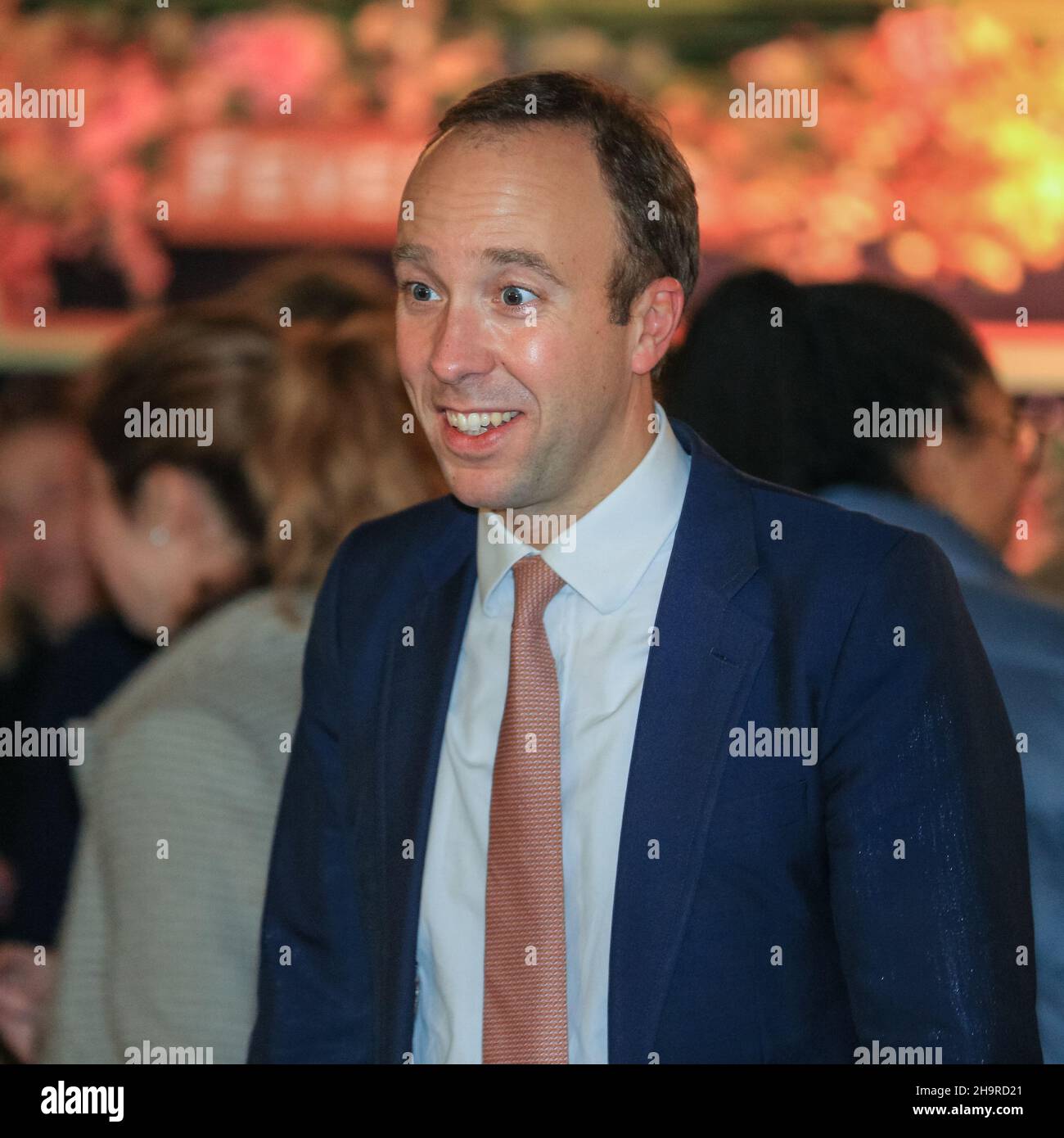 Matt Hancock, MP, former Health Secretary, smiles at an event outside ...