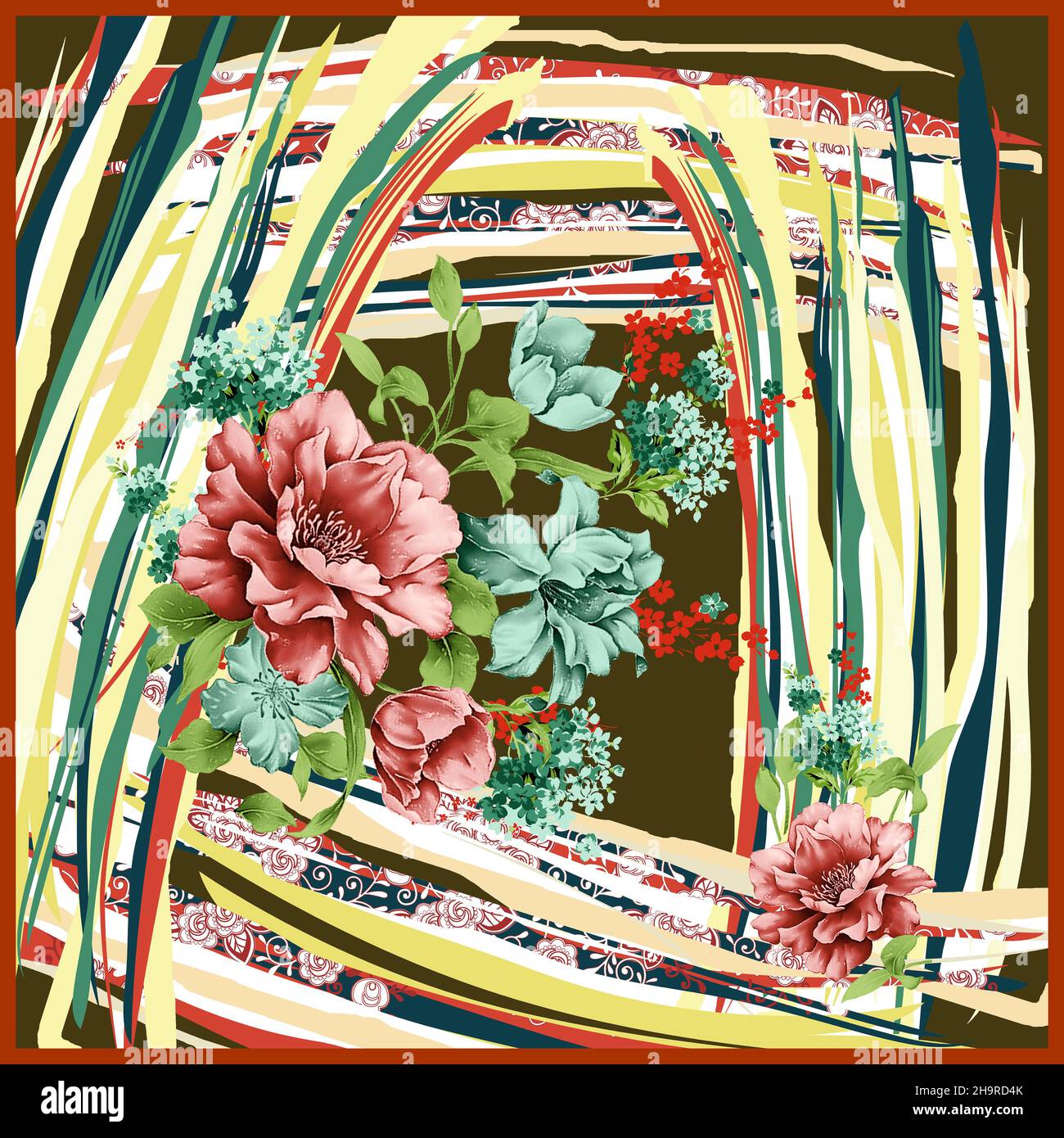 MODERN SCARF PATTERN ,COLORFUL PATTERN , DESİGN FOR FASHİON PRİNT AND ...