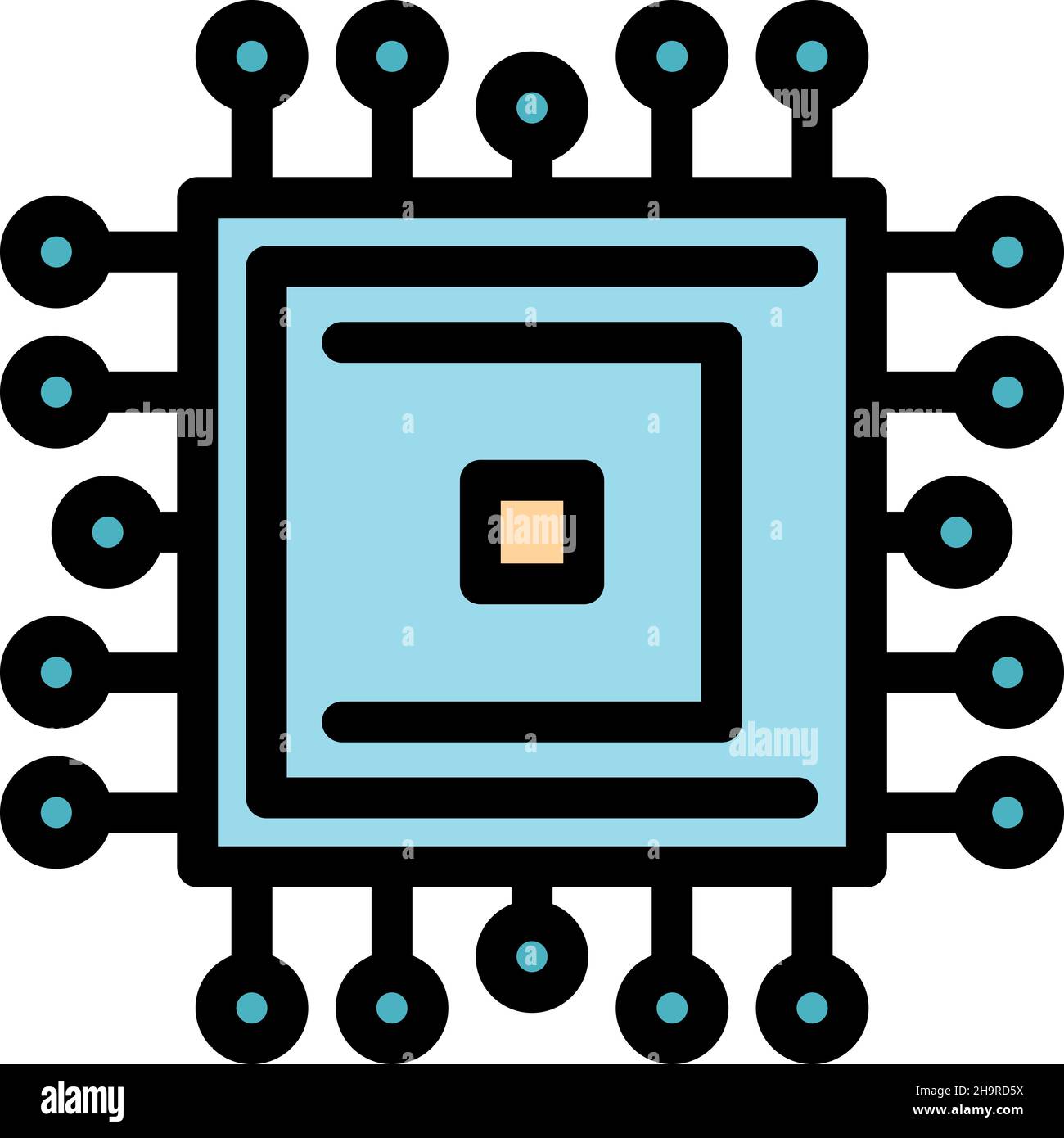 Component device icon. Outline component device vector icon color flat ...