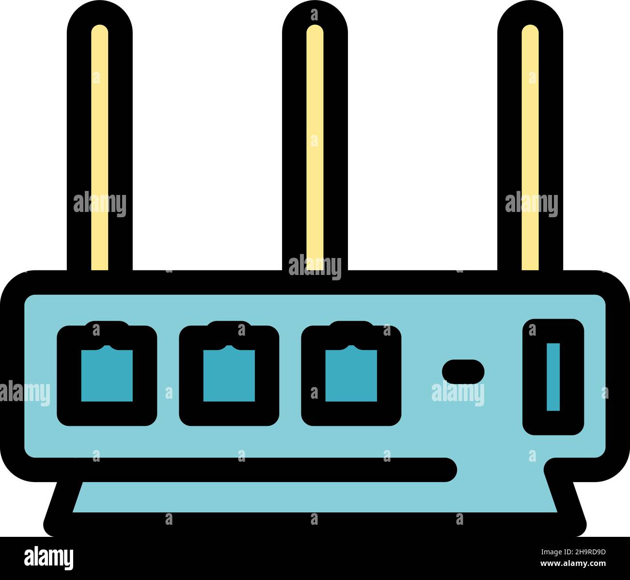 Wifi router icon. Outline wifi router vector icon color flat isolated ...
