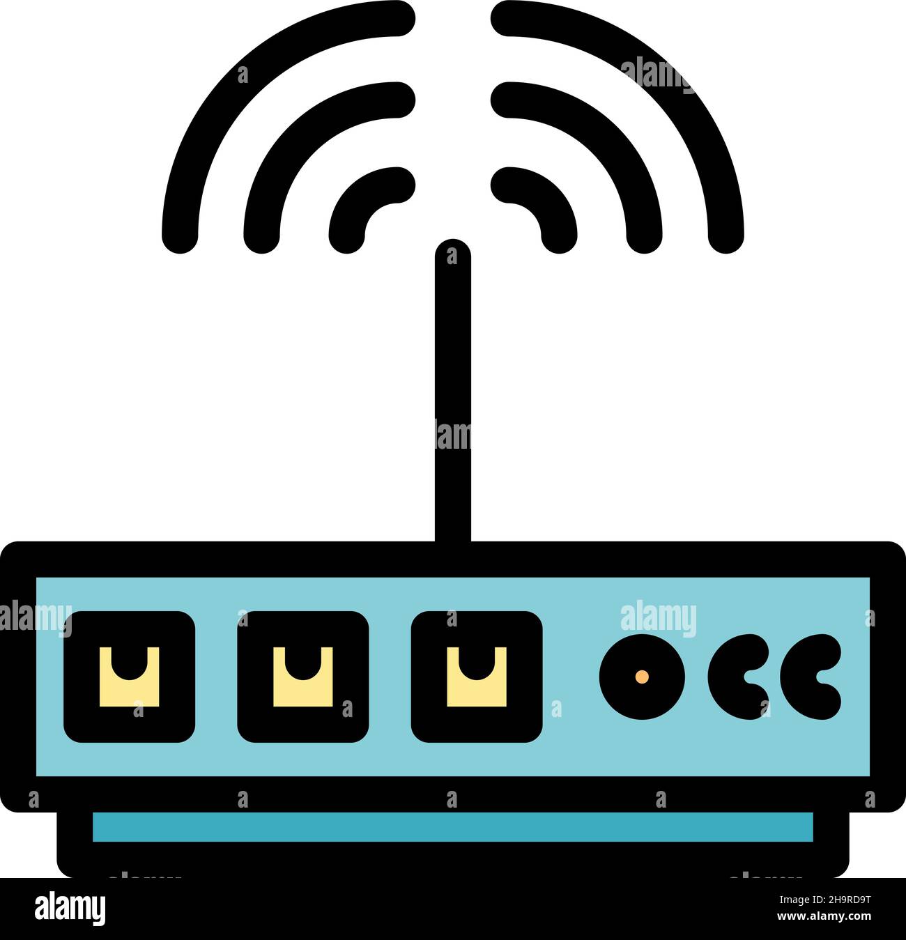 Web modem icon. Outline web modem vector icon color flat isolated Stock ...