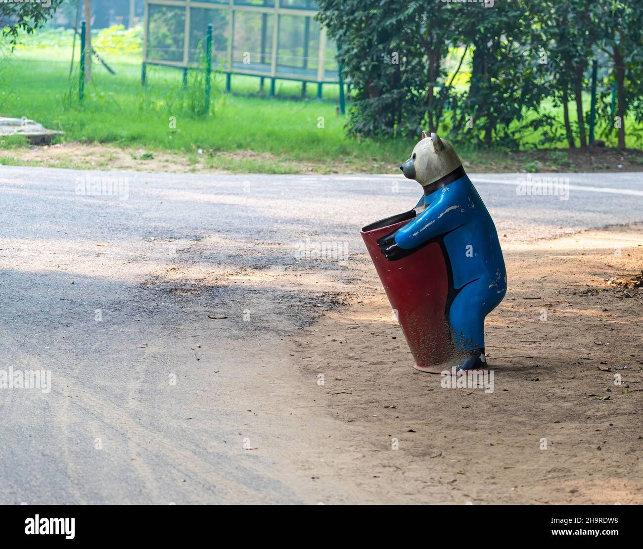 Dustbin design for a zoo on a road Stock Photo - Alamy