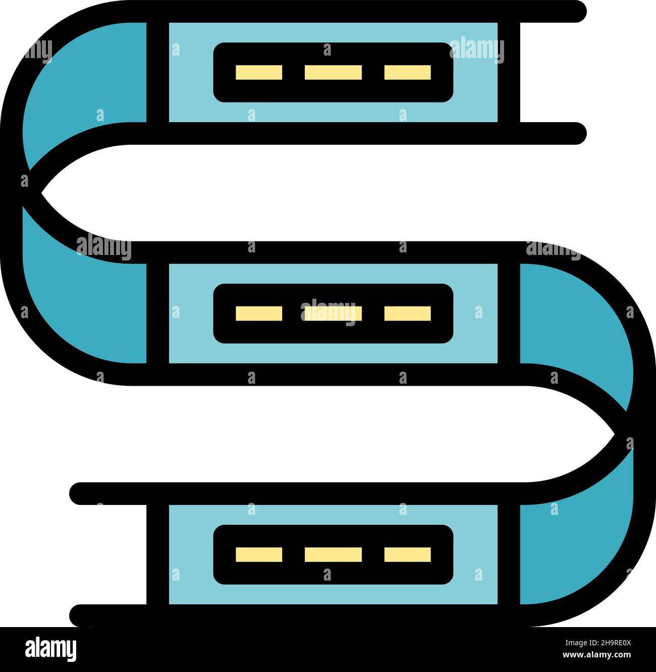 Led strip neon icon. Outline led strip neon vector icon color flat ...