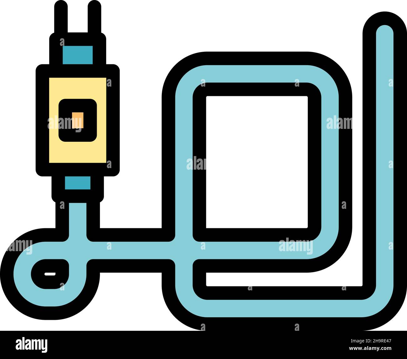 Led strip plug icon. Outline led strip plug vector icon color flat ...