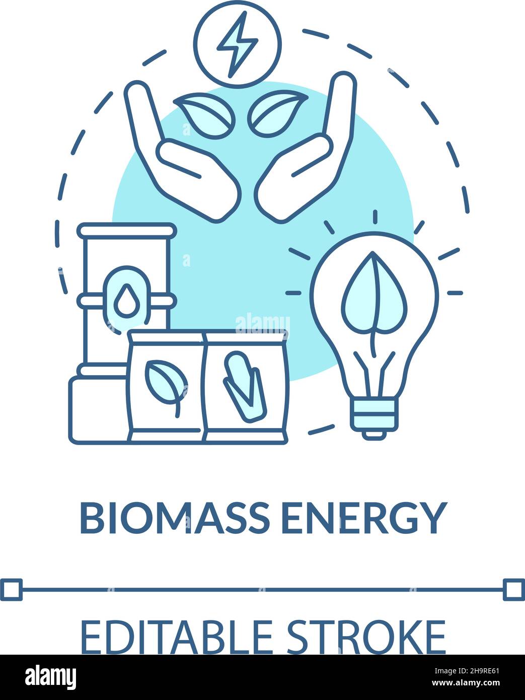 Biomass energy turquoise blue concept icon Stock Vector Image & Art - Alamy