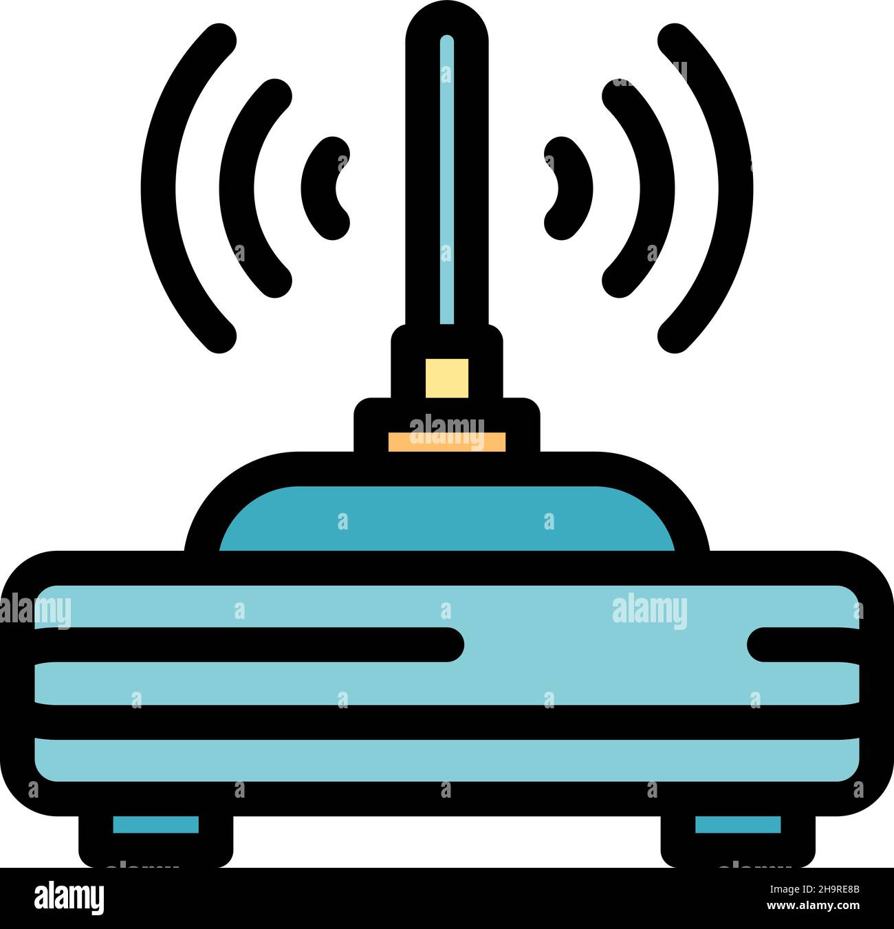 Modem router icon. Outline modem router vector icon color flat isolated ...