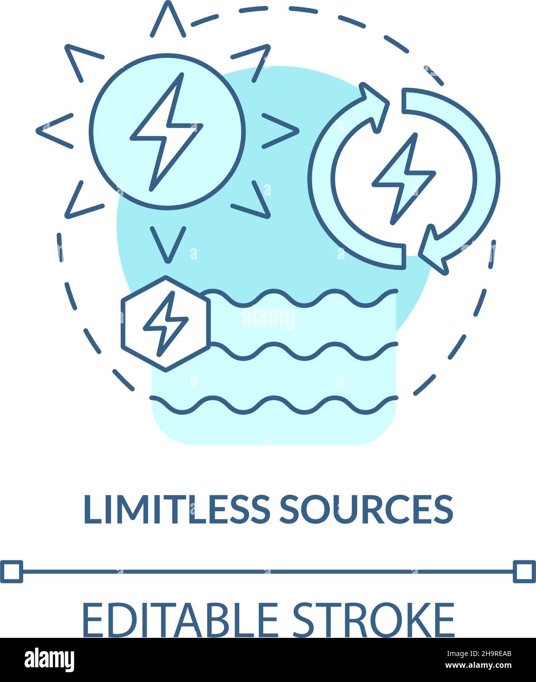 Limitless sources turquoise blue concept icon Stock Vector Image & Art ...