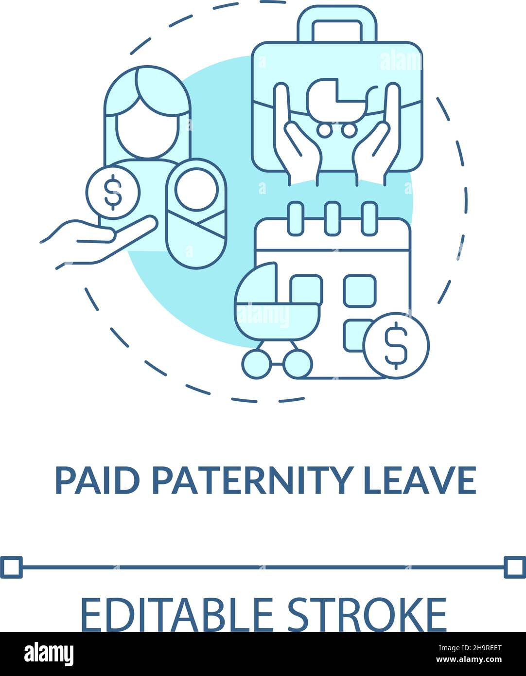 Compensated paternity leave concept icon Stock Vector Image & Art - Alamy
