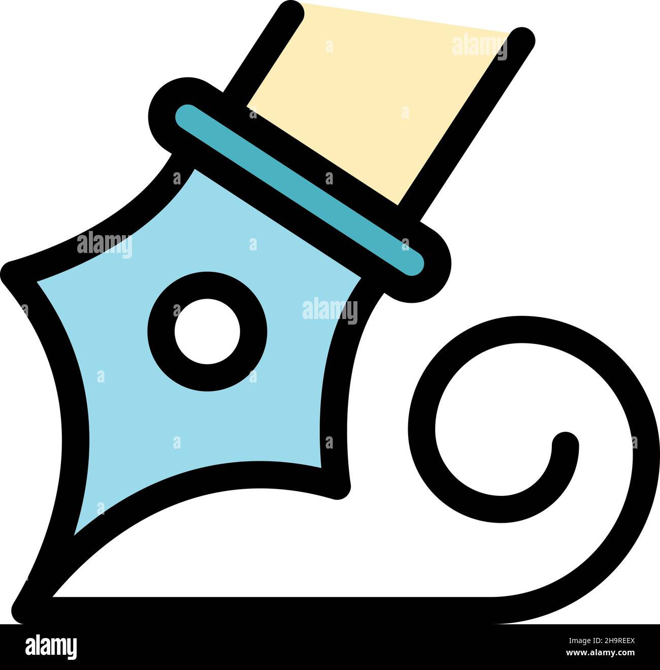 Nib icon. Outline nib vector icon color flat isolated Stock Vector ...