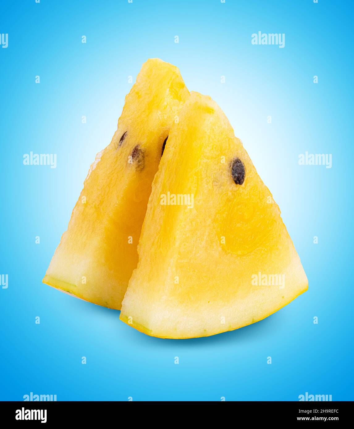 Yellow watermelon isolated on white background. Clipping path Stock ...
