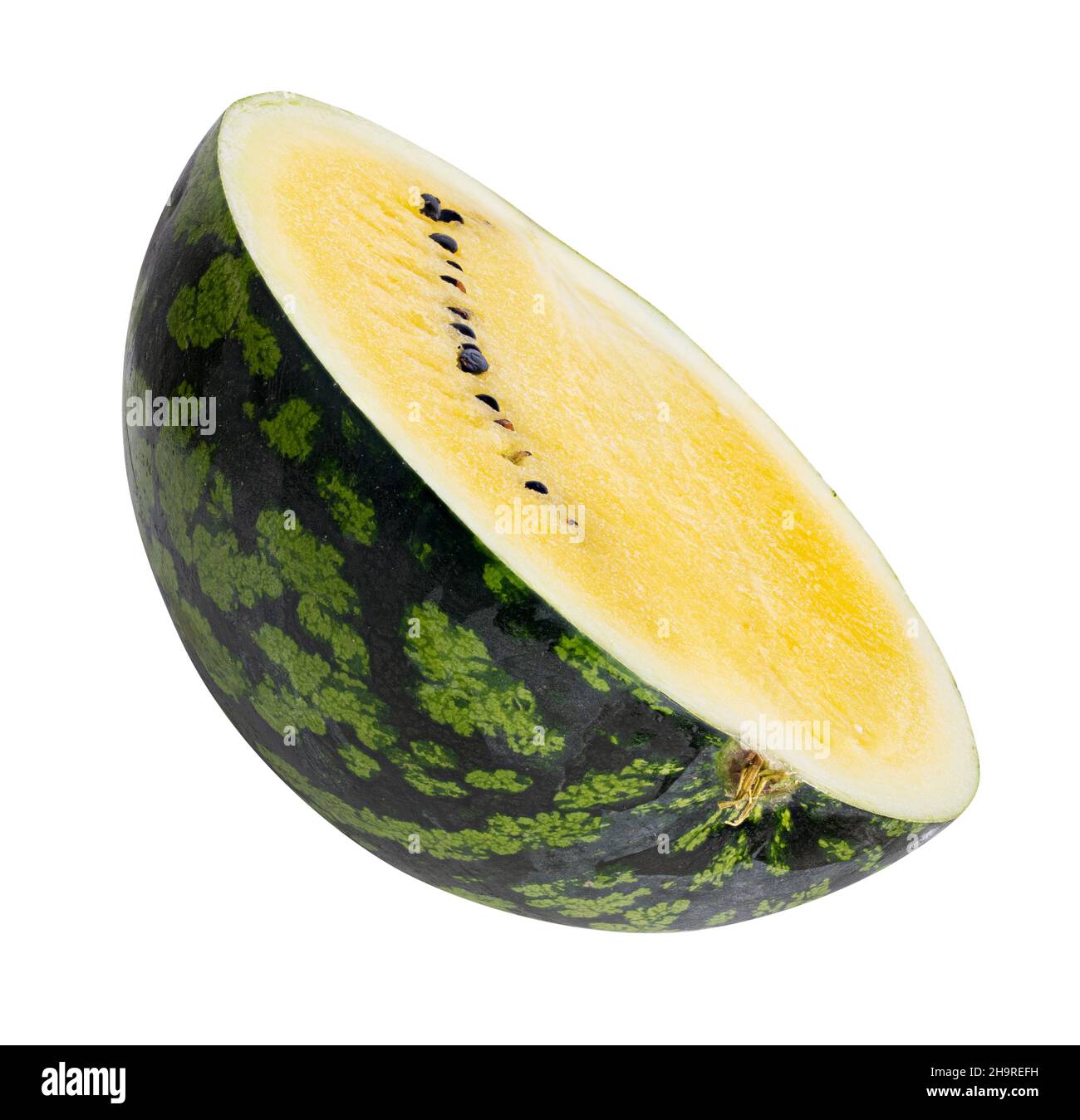 Yellow watermelon isolated on white background. Clipping path Stock ...