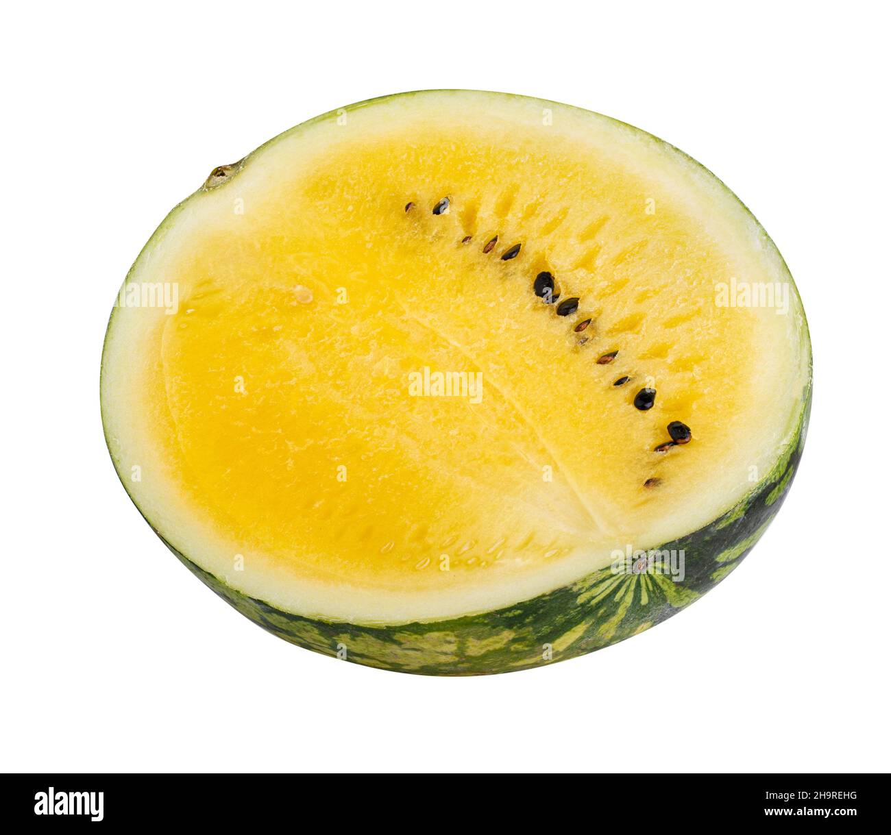 Yellow watermelon isolated on white background. Clipping path Stock ...
