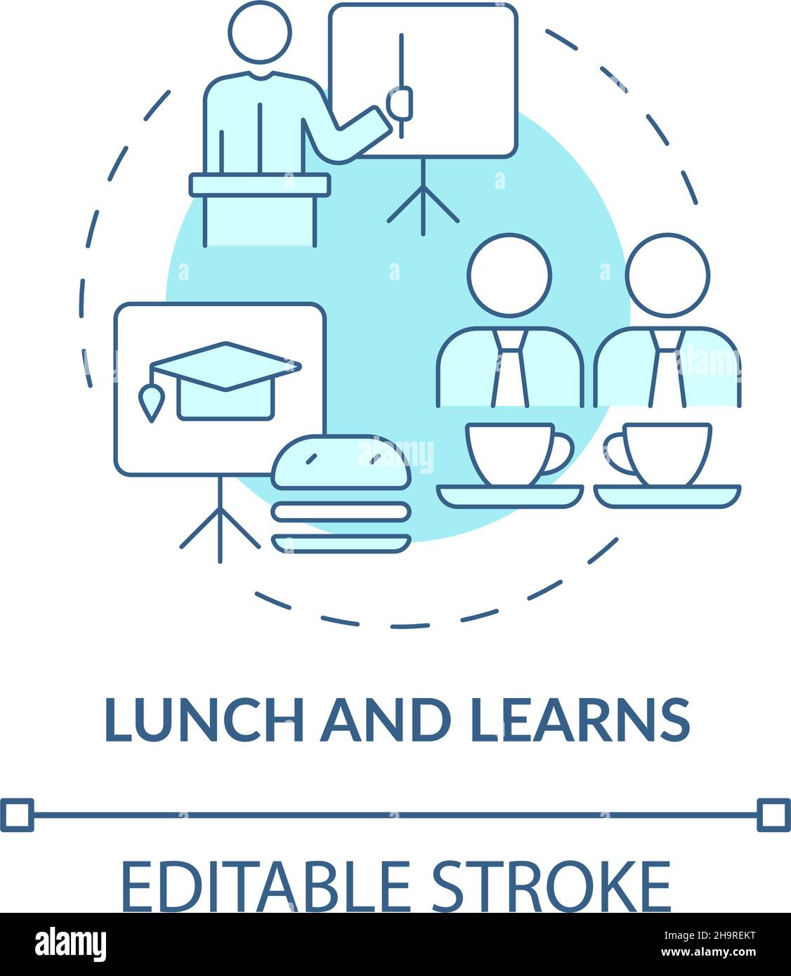 Studying during lunch concept icon Stock Vector Image & Art - Alamy