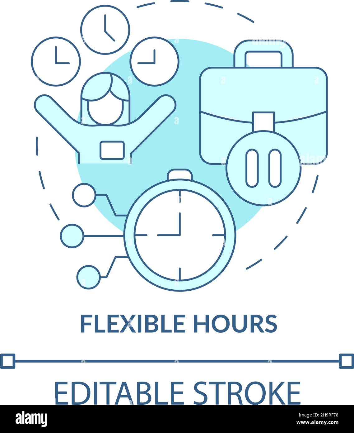 Flexible work time concept icon Stock Vector Image & Art - Alamy
