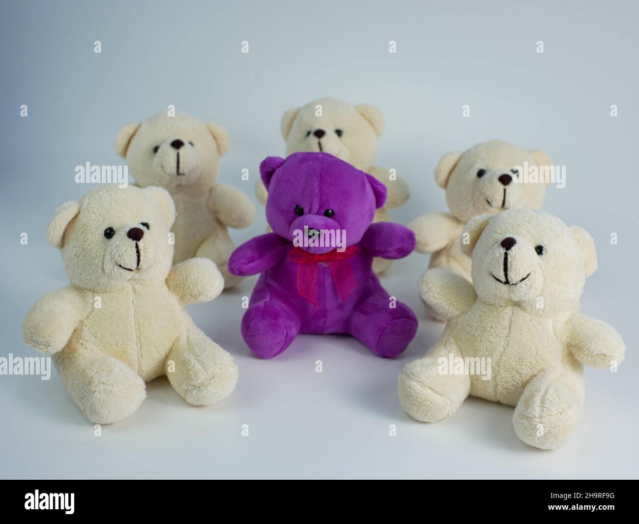 group of teddy bears isolated on a white background Stock Photo - Alamy