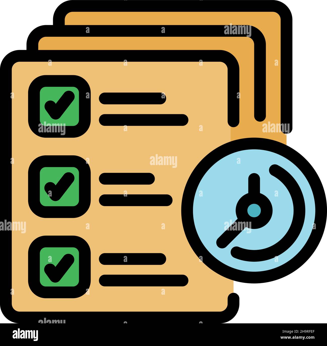 Final exam test icon. Outline final exam test vector icon color flat ... Final exam test icon. Outline final exam test vector icon color flat ...