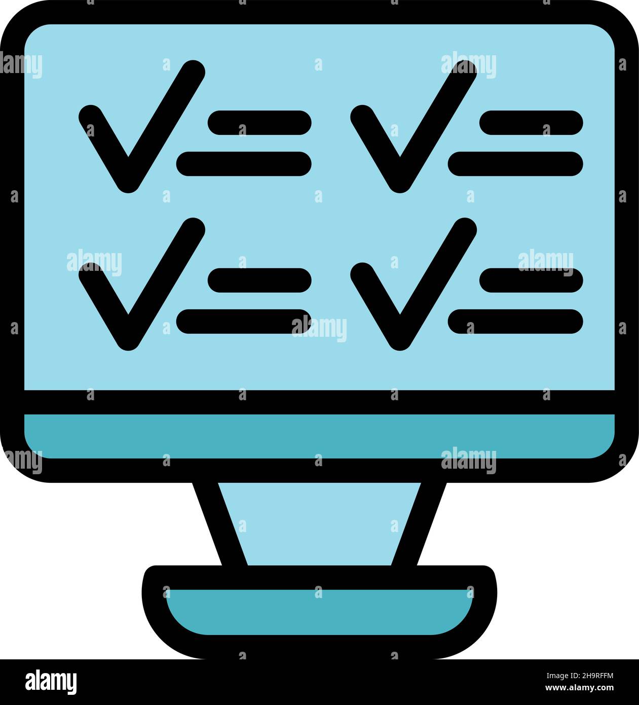 Computer final exam icon. Outline computer final exam vector icon color ... Computer final exam icon. Outline computer final exam vector icon color ...