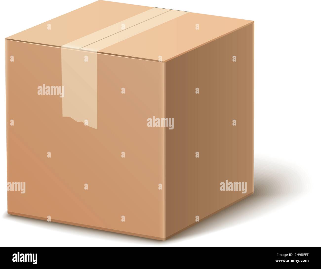 Closed shipping box. Cargo parcel. Cardboard package mockup Stock ...