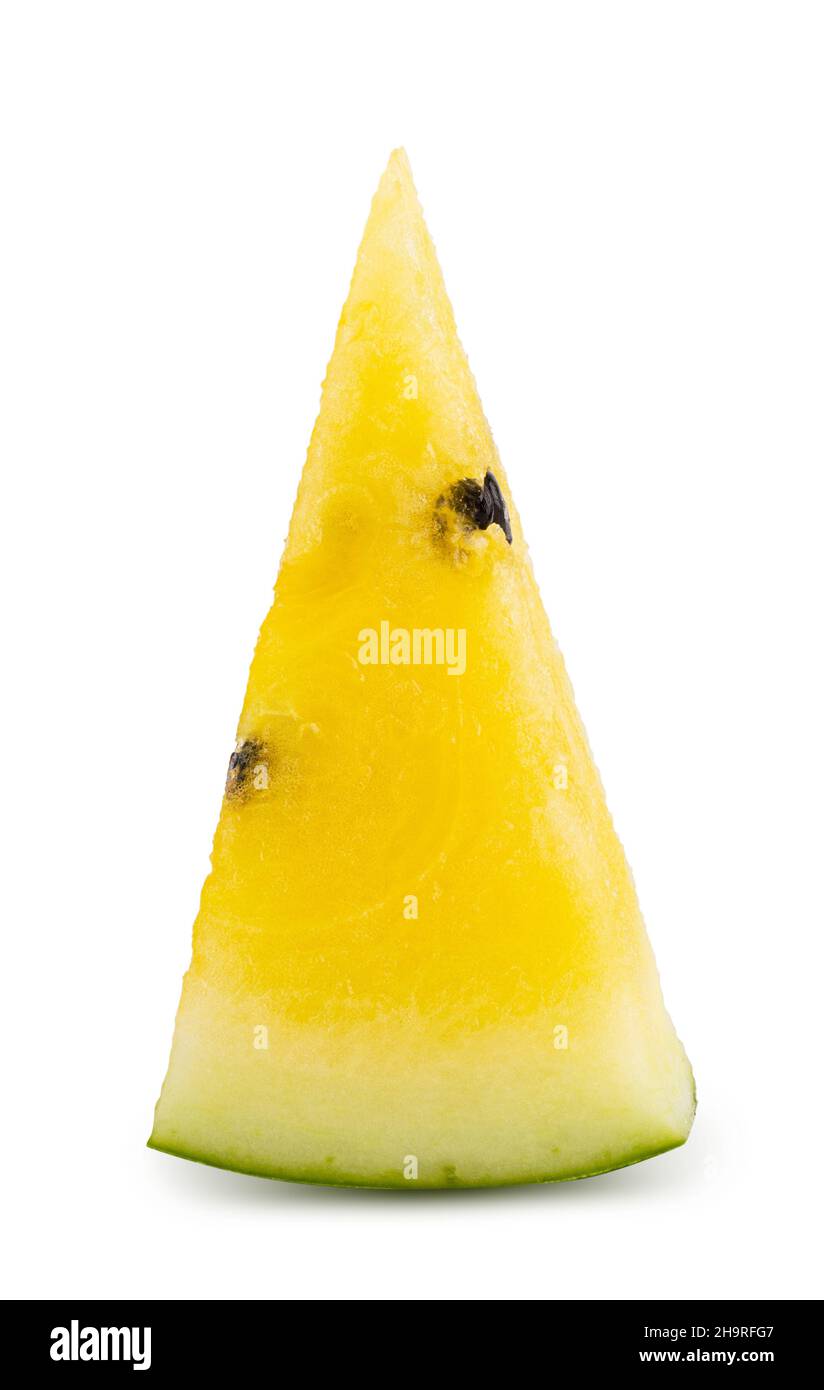 Yellow watermelon isolated on white background. Clipping path Stock ...