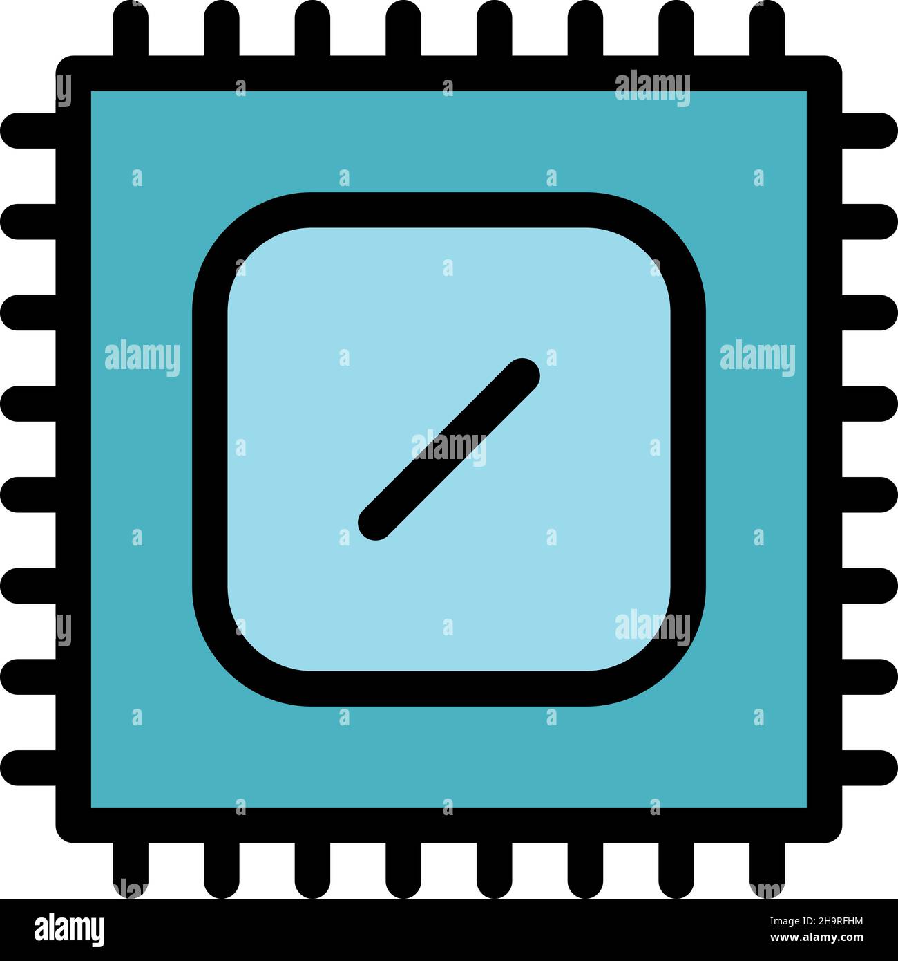 Cpu hardware icon. Outline cpu hardware vector icon color flat isolated ...