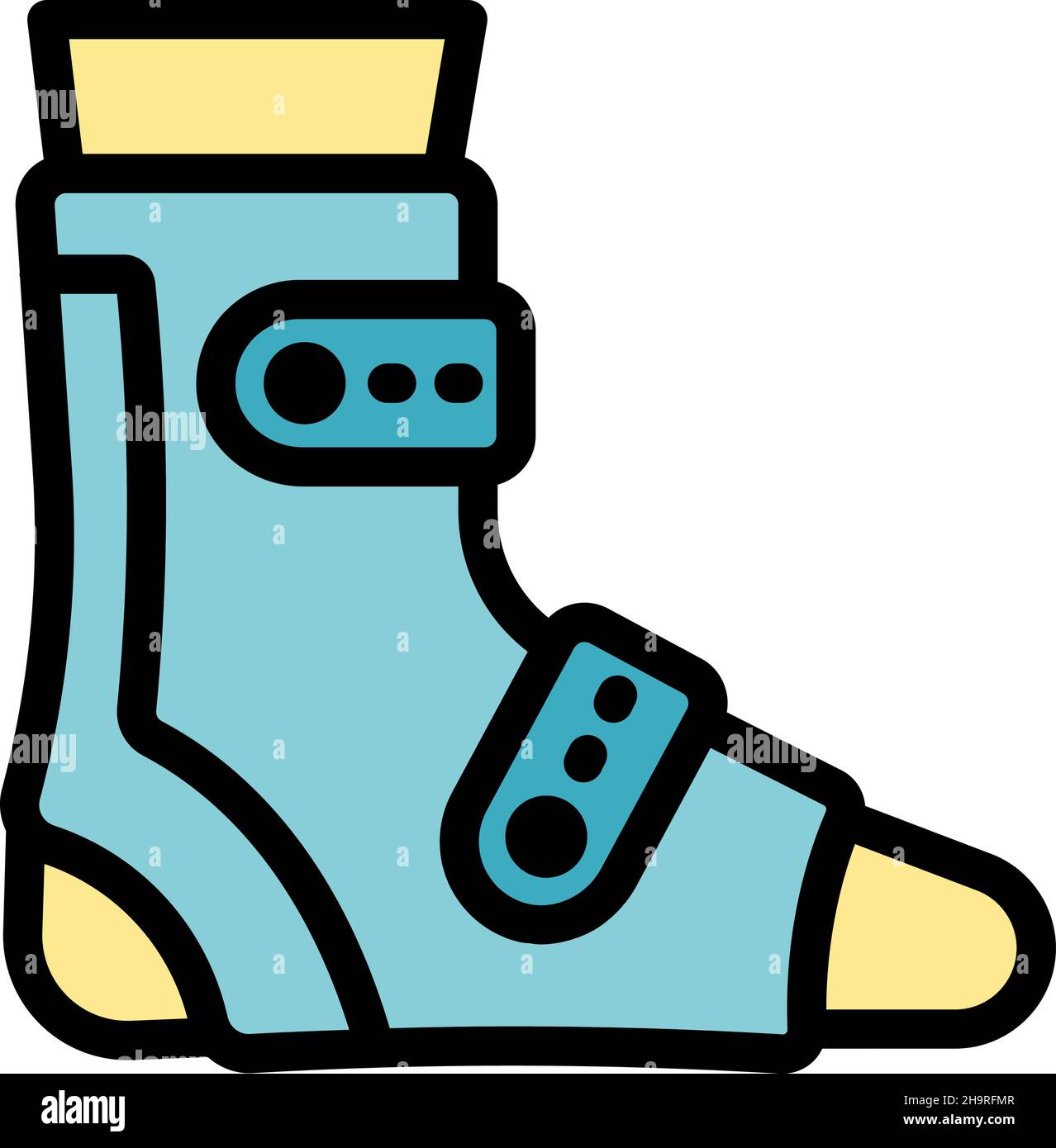 Injury leg icon. Outline injury leg vector icon color flat isolated ...