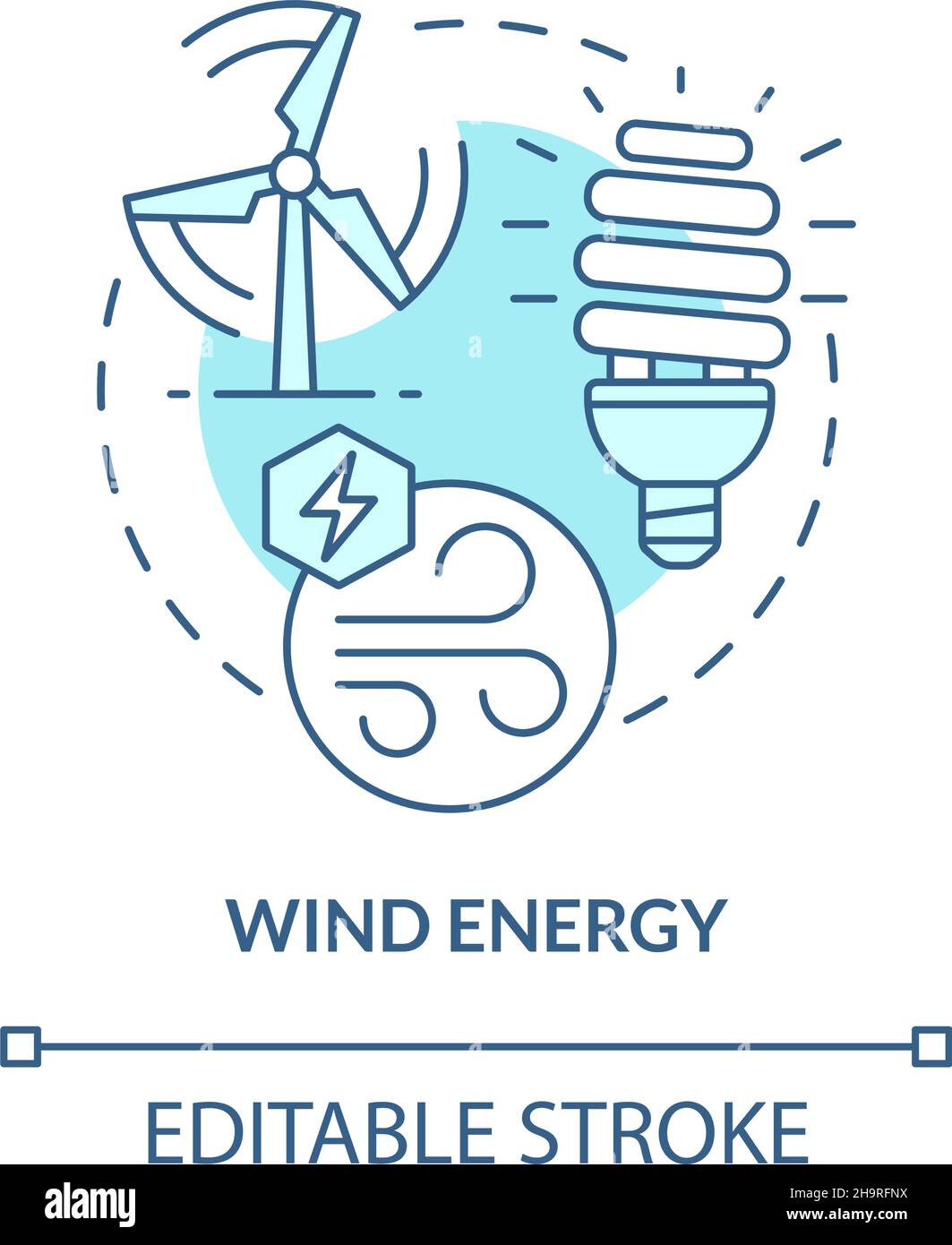 Wind energy turquoise blue concept icon Stock Vector Image & Art - Alamy