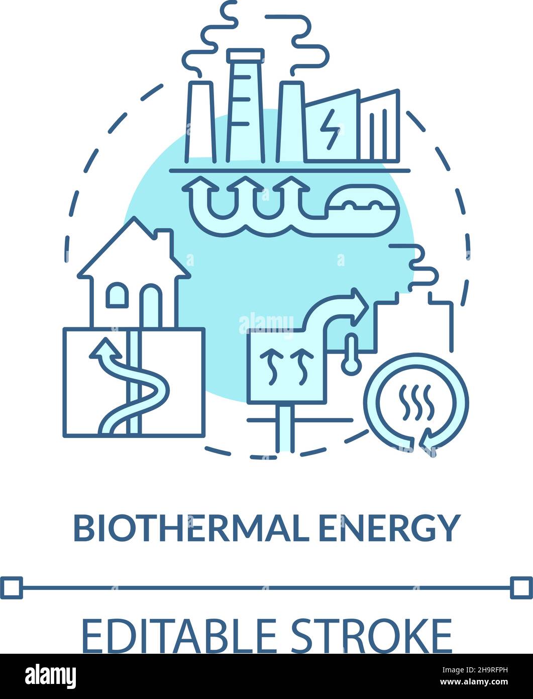 Biothermal energy turquoise blue concept icon Stock Vector Image & Art ...