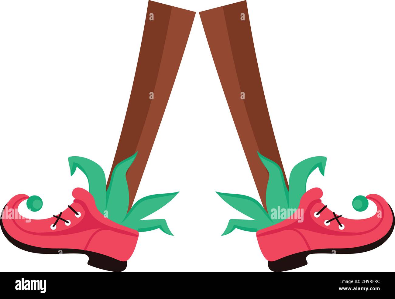 Elf feet icon. Funny dancing legs in red jester shoes Stock Vector ...
