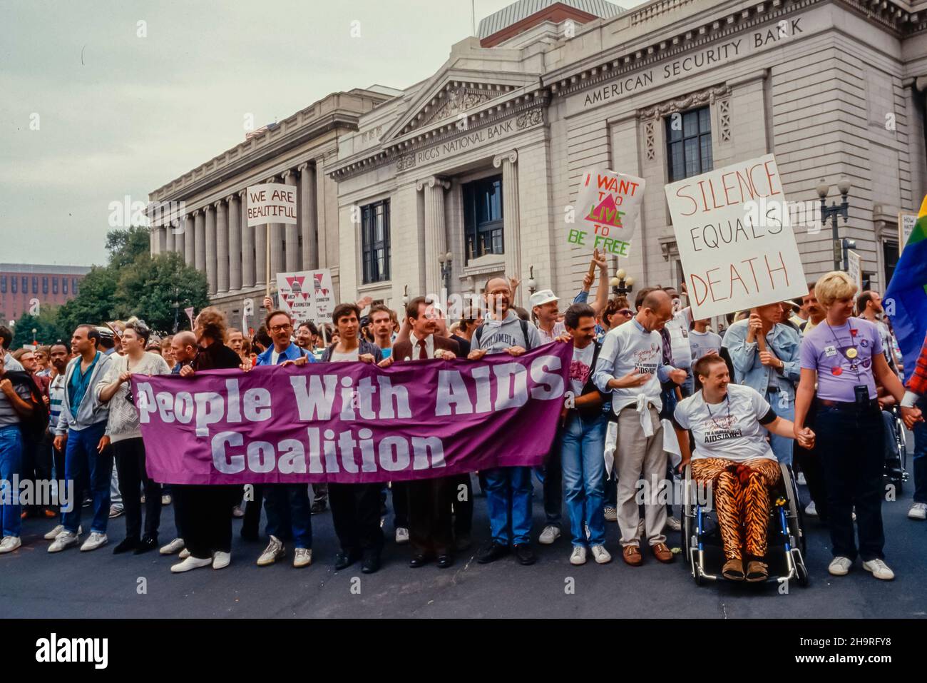 Washington, DC, USA, Large Crowd People, Front, Marching in Street, 1st ...