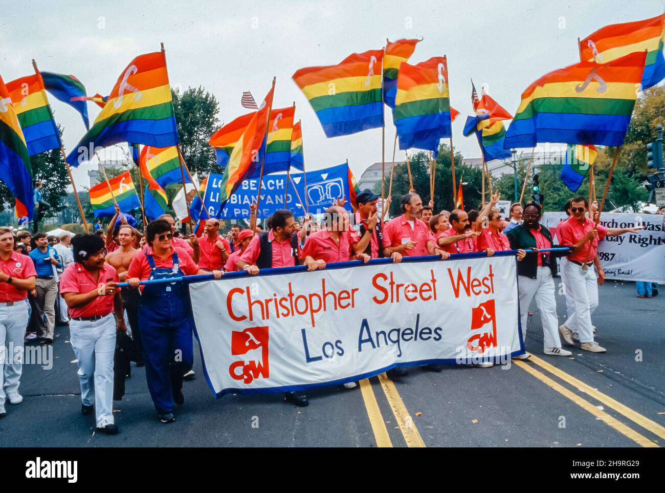 Washington, DC, USA, Crowd People, Marching in 1st AIDS March on ...