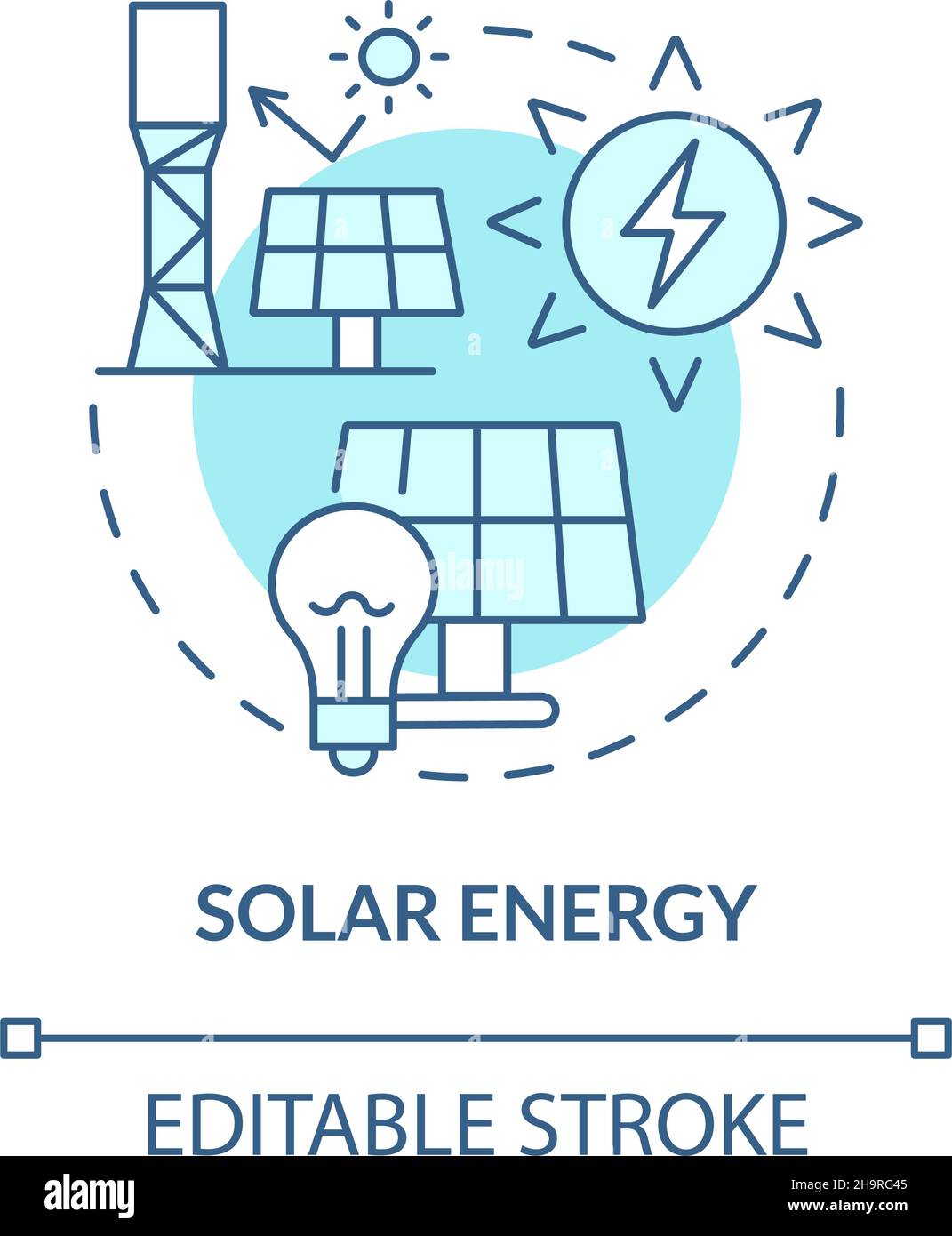 Solar energy turquoise blue concept icon Stock Vector Image & Art - Alamy