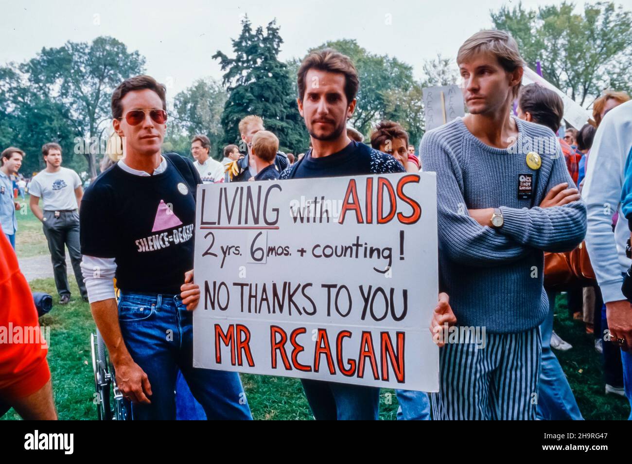 Washington, DC, USA, Crowd, 1st AIDS March on Washington, Demonstration ...