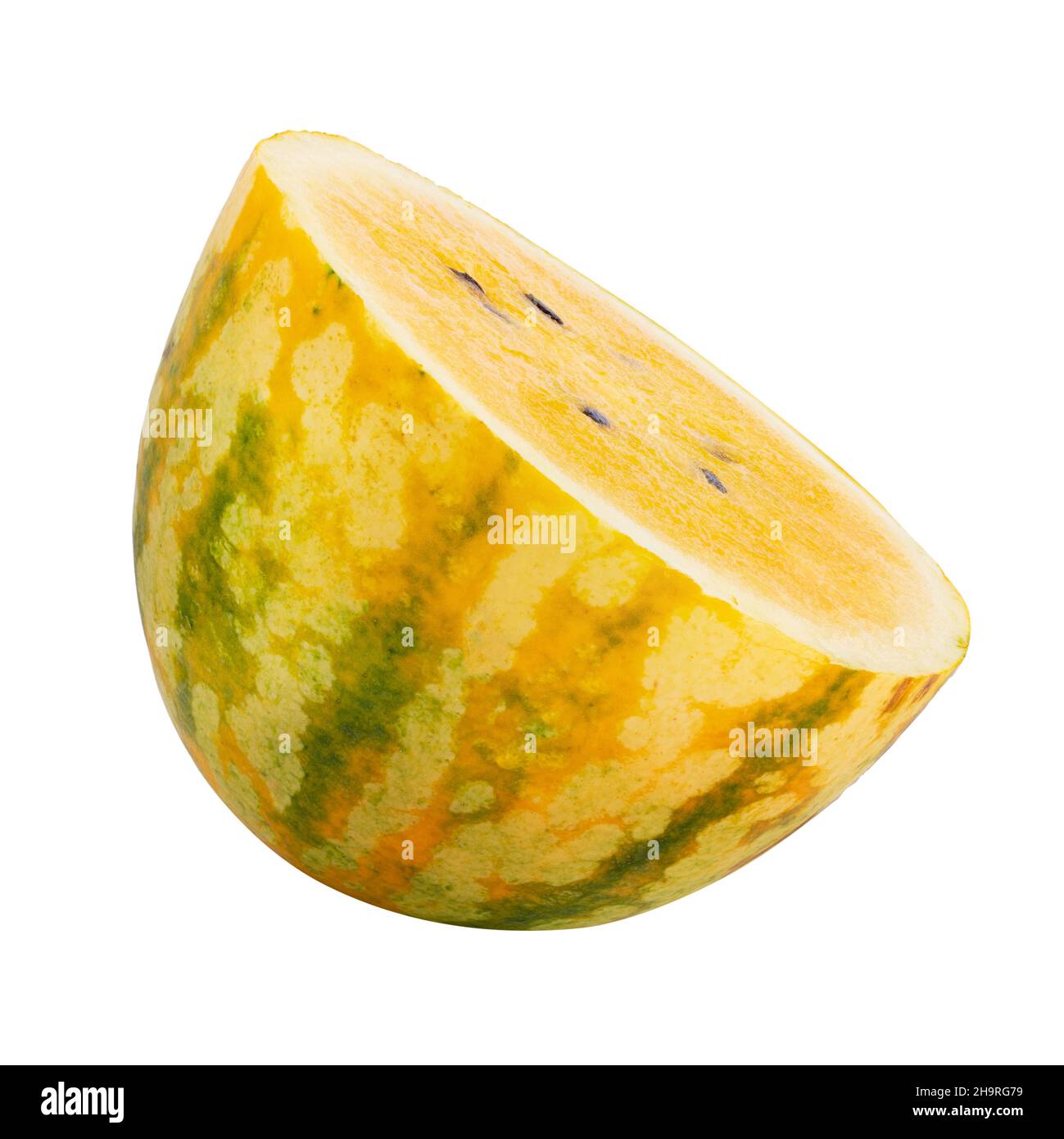 Yellow watermelon isolated on white background. Clipping path Stock ...