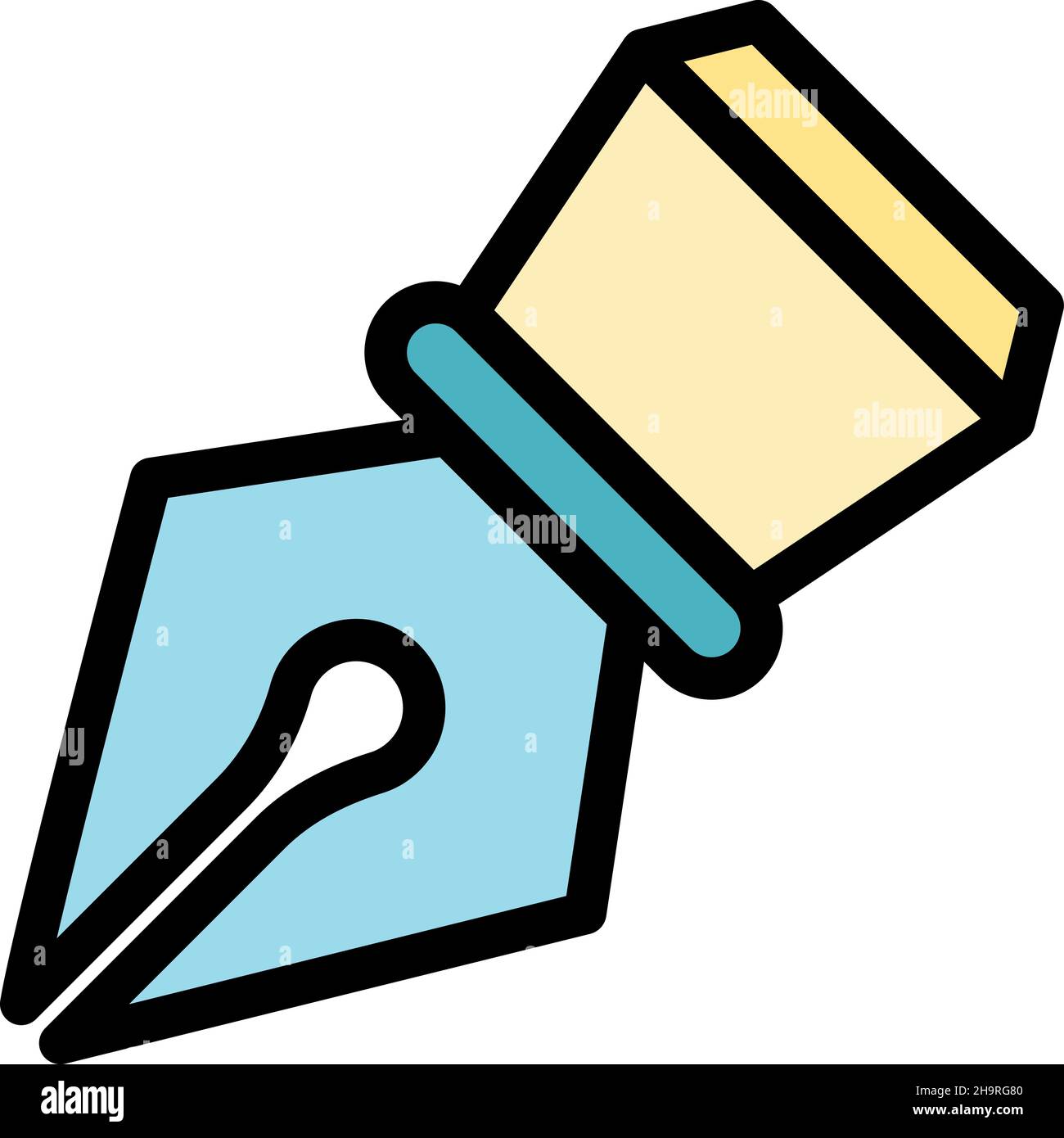 Dip pen icon. Outline dip pen vector icon color flat isolated Stock ...