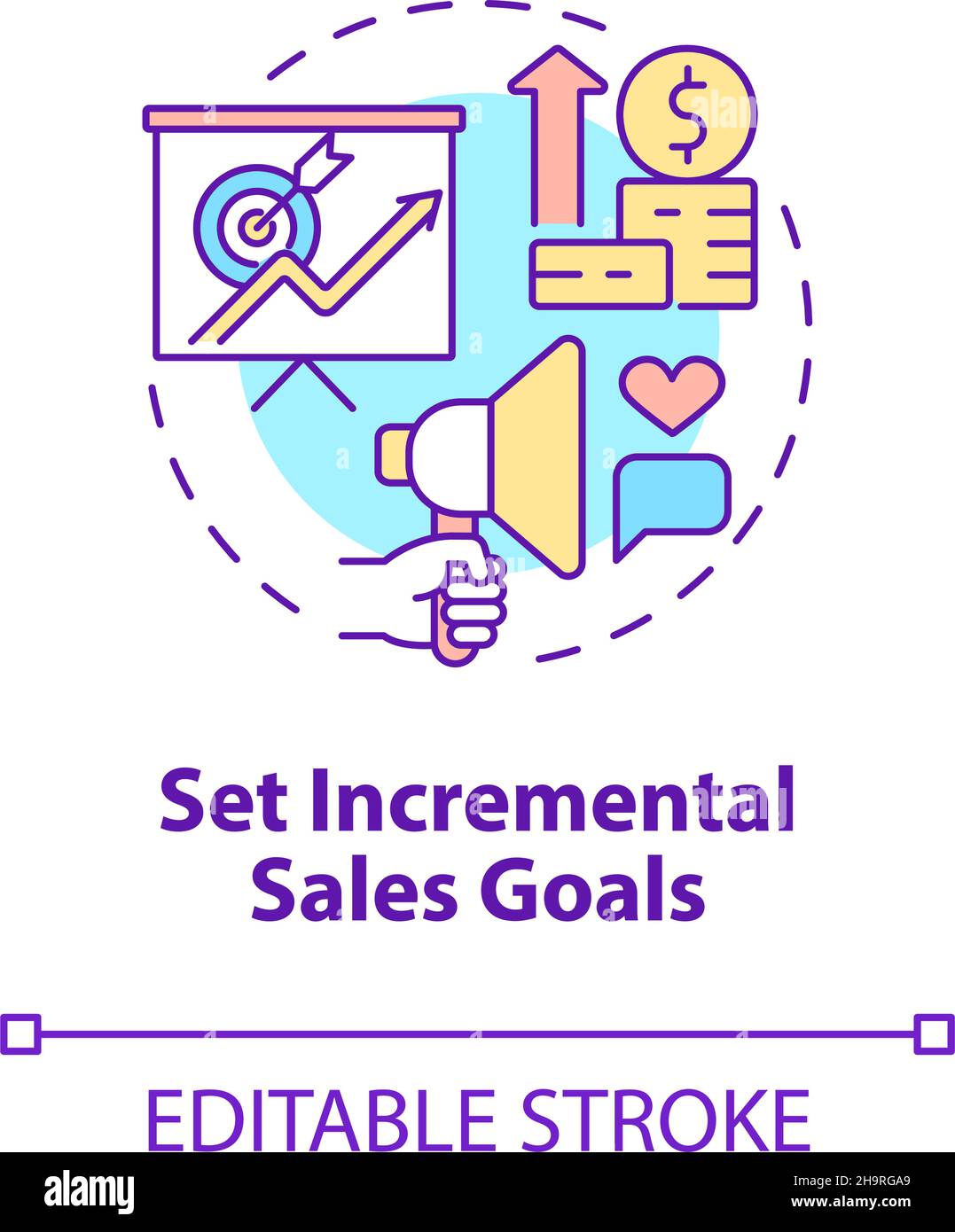 Set incremental sales goals concept icon Stock Vector Image & Art - Alamy