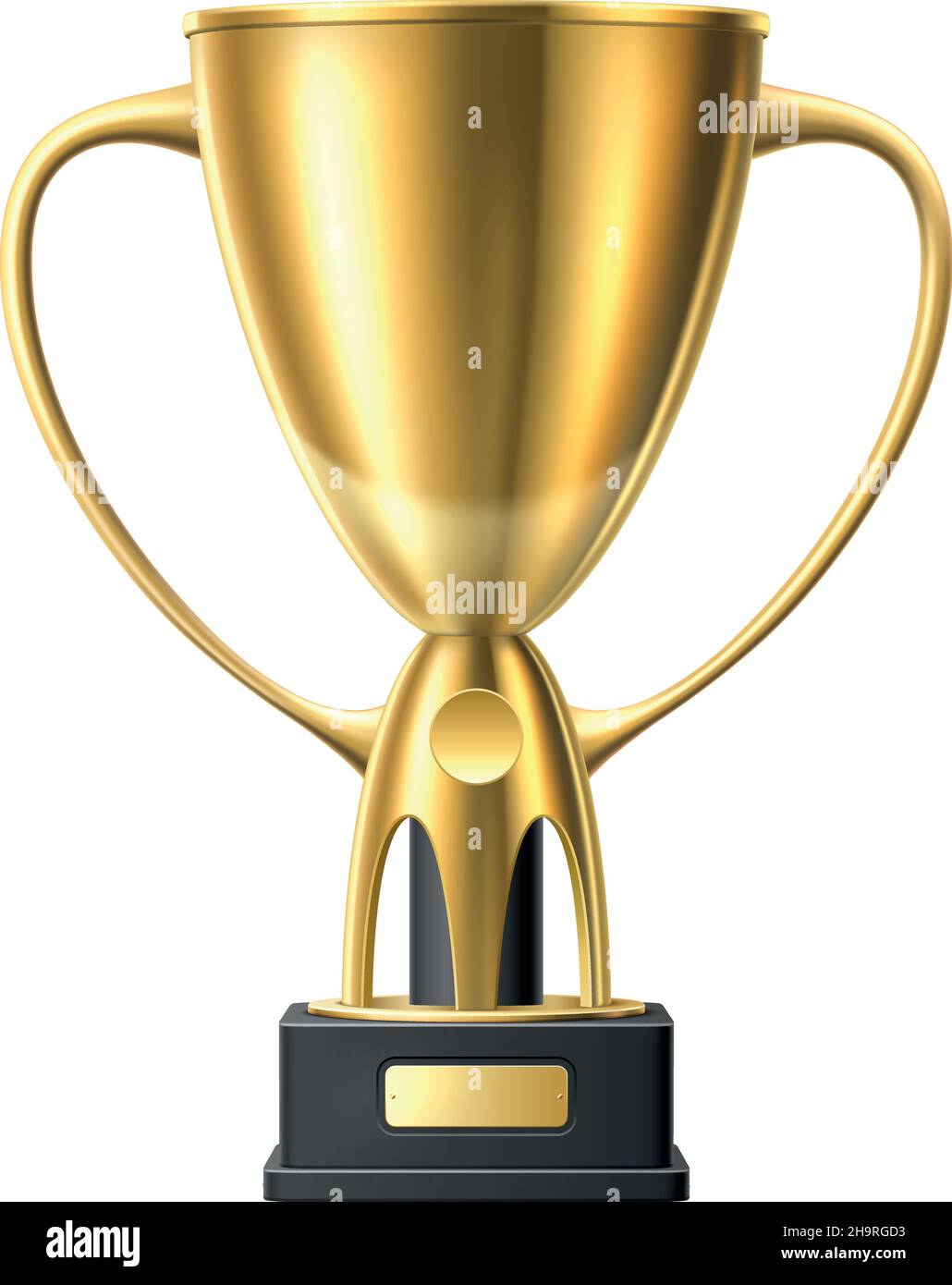 Golden trophy cup. Honour sign. Winner award in realistic style Stock ...