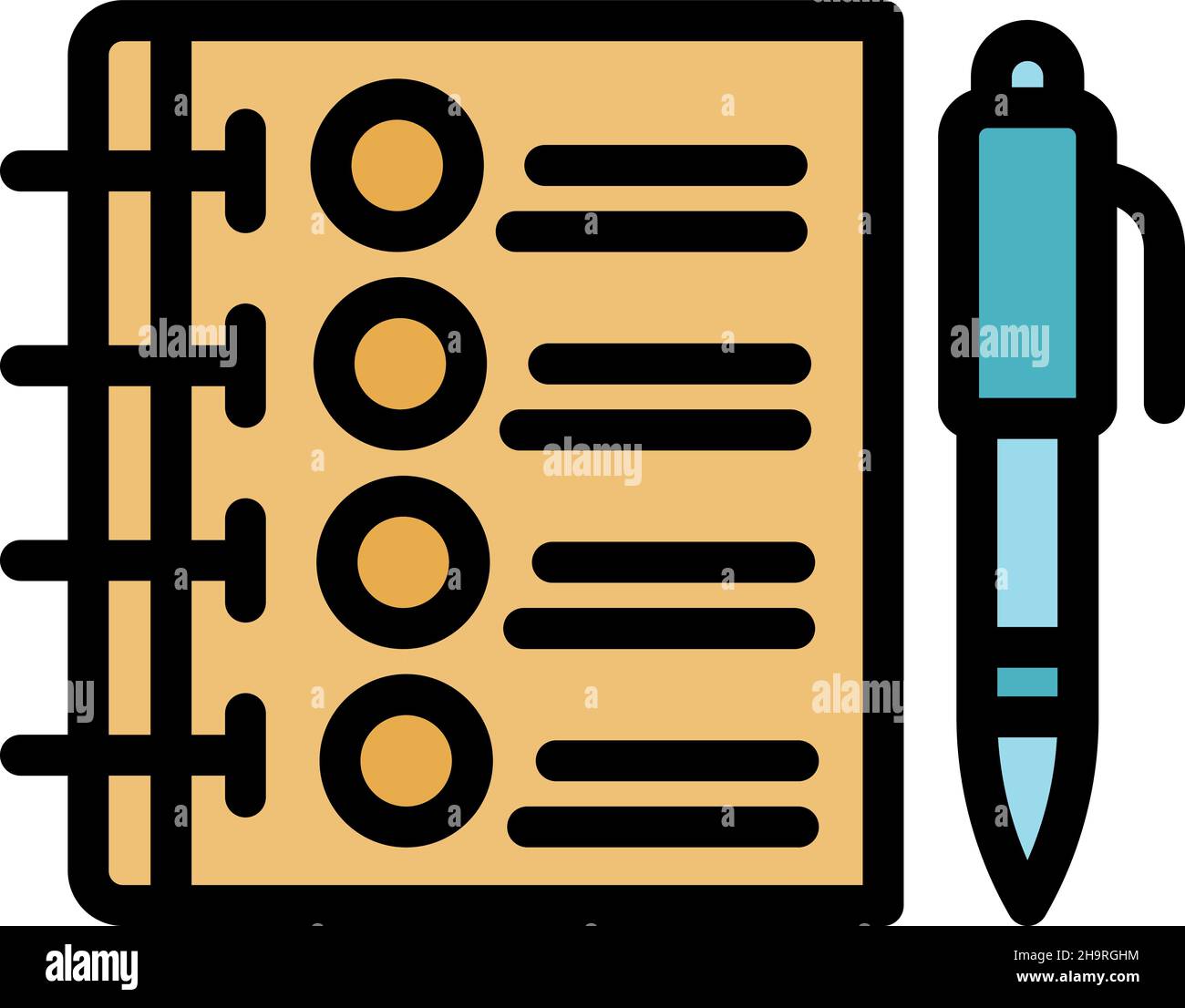 Notebook exam test icon. Outline notebook exam test vector icon color ...