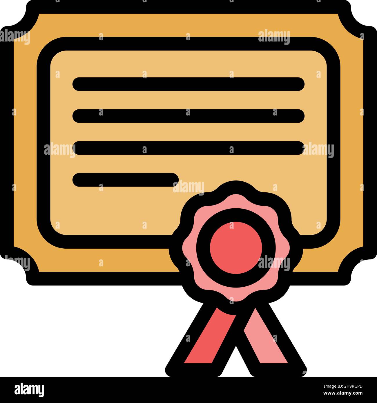 Graduation diploma icon. Outline graduation diploma vector icon color ...