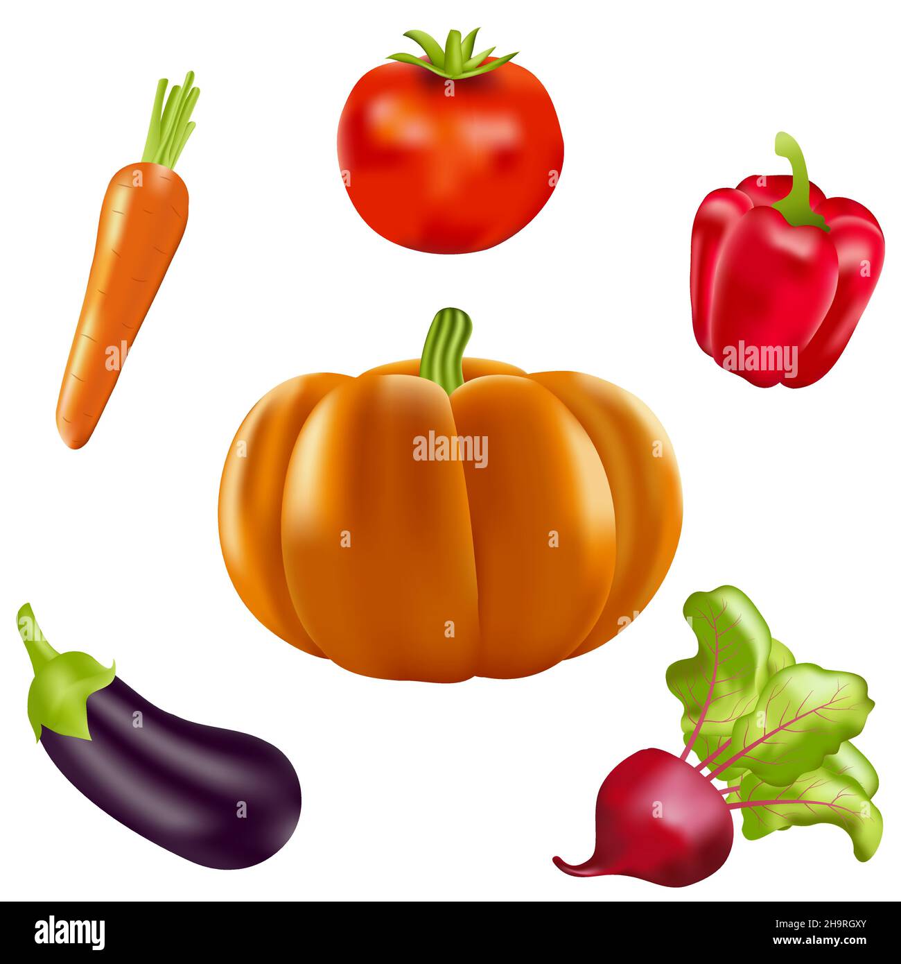 Vegetables food realistic fresh Stock Vector Images - Alamy